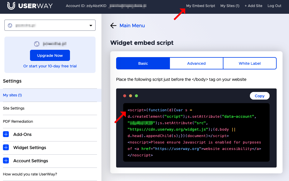 Jak dodać widżet dostępności UserWay na stronę